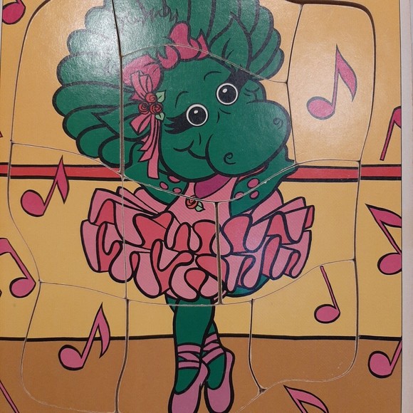 Playskool | Toys | Barney Ballerina Baby Bop Piece Vintage Puzzle 1993 Playskool Toddler Wooden ...
